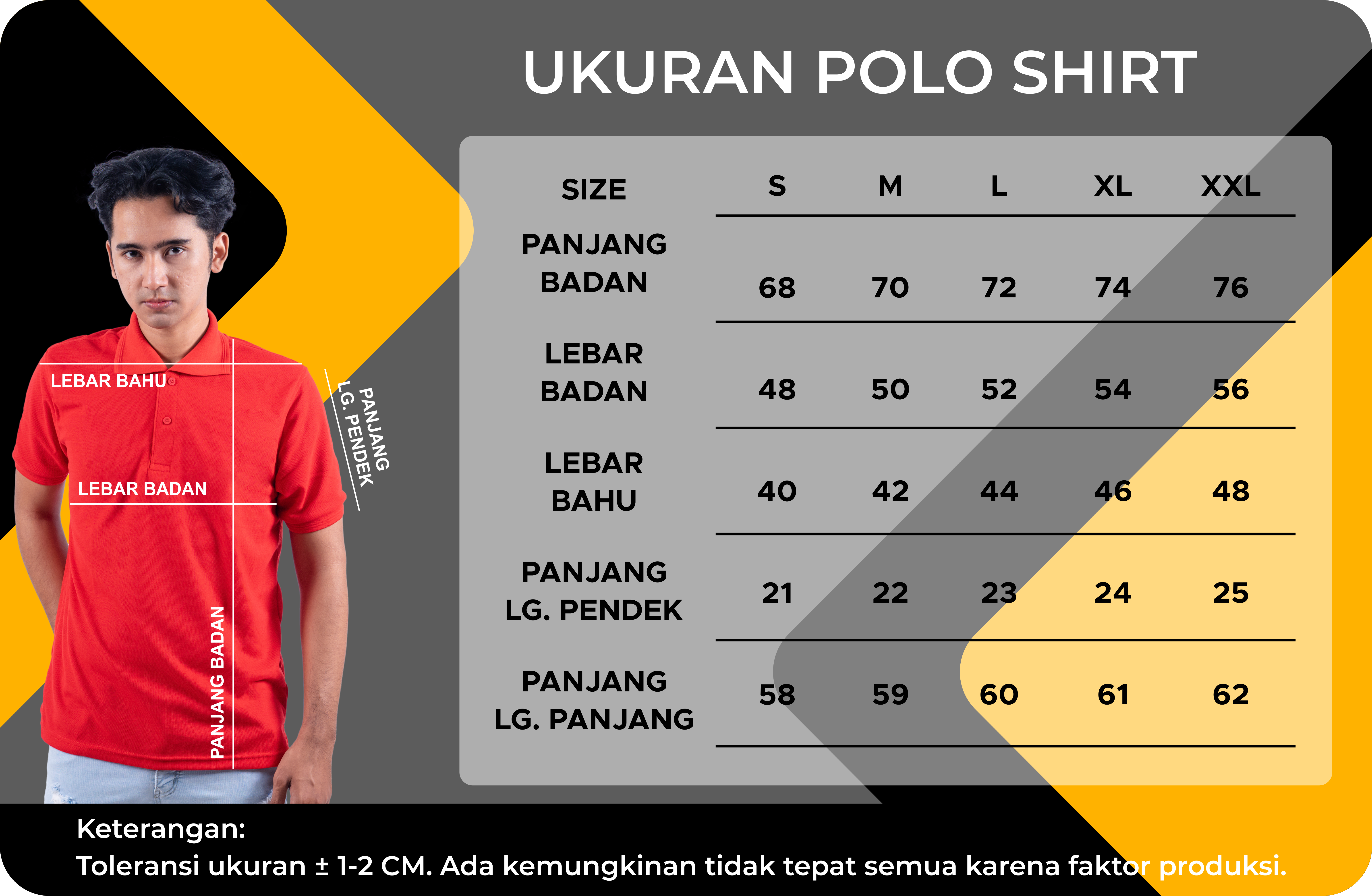 size chart - Jual Kaos Polo Jogja Berkualitas - Kavell Clothing